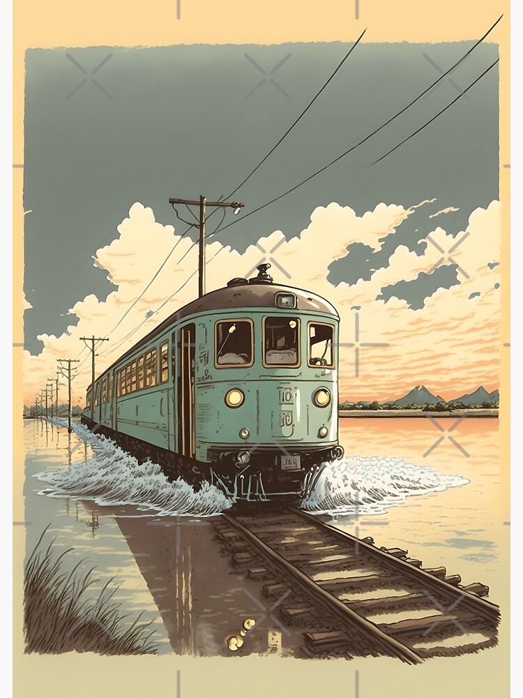 "Retro Anime Style Old Japanese Train" Art Print for Sale by KaPrints ...
