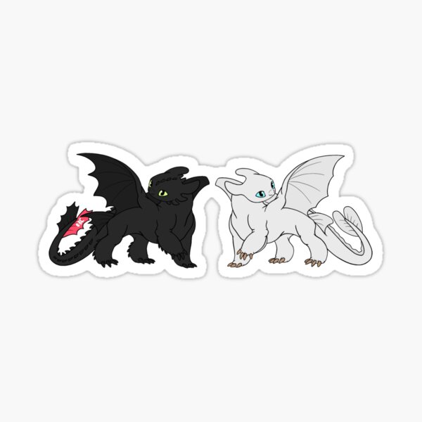 "HTTYD Toothless and Light Fury" Sticker for Sale by skylar-oneil ...
