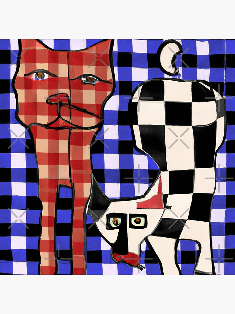 "Gingham Dog and Calico Cat in style of Pablo (AI Generated Art ...