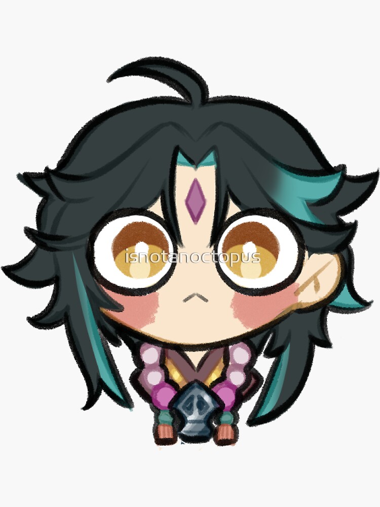 "Xiao Genshin Chibi" Sticker for Sale by isnotanoctopus | Redbubble
