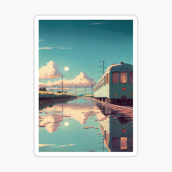 "Retro Anime Style Old Japanese Train" Sticker for Sale by KaPrints ...