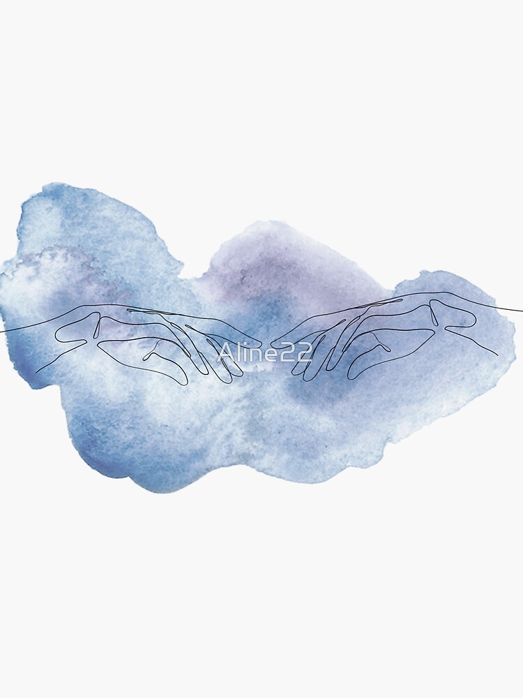 "Hands fine line" Sticker for Sale by Aline22 | Redbubble