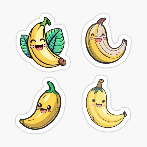 "4 Cute Bananas - Stickers Pack Collection" Sticker for Sale by ...