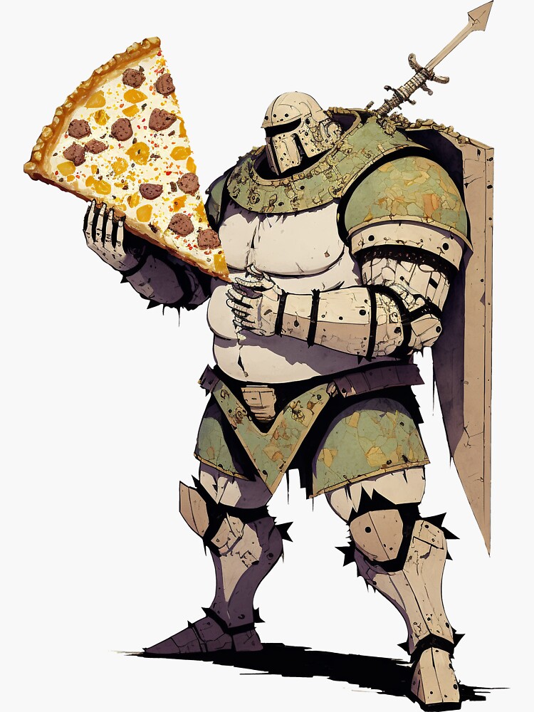"Pizza Knight" Sticker for Sale by Allegro-Carnaio | Redbubble