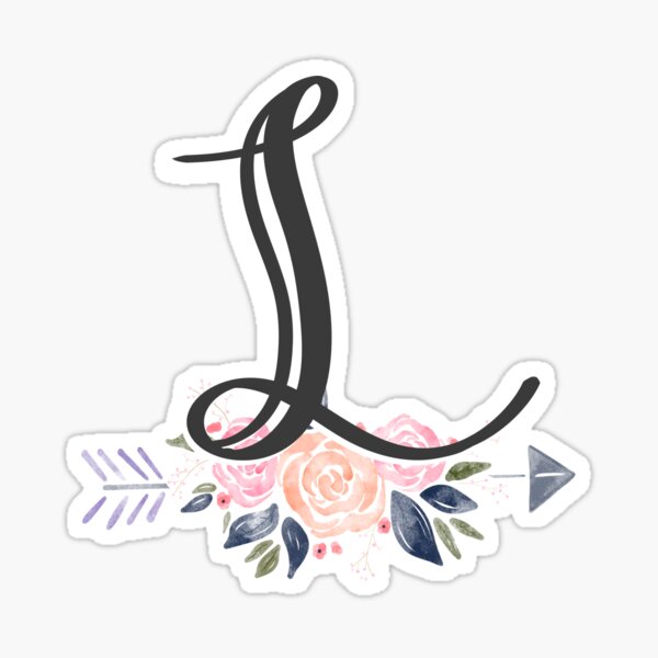 "Letter L Monogram Watercolor Roses" Sticker for Sale by MandyRosko ...