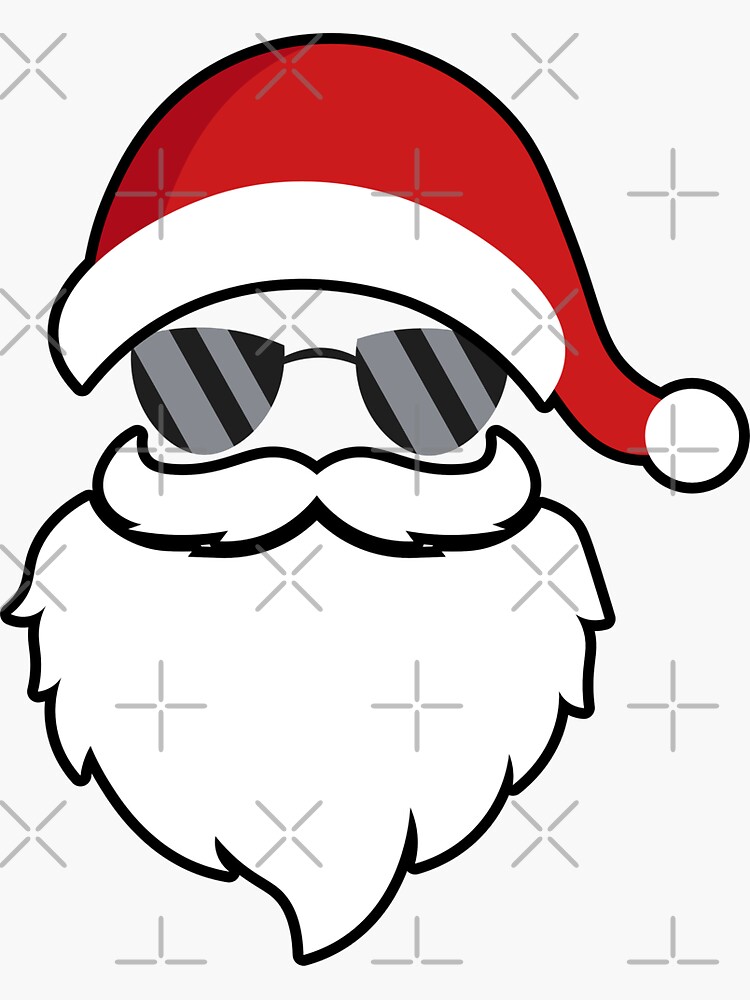 "Cool Secret Santa Clause Wearing Dope Glasses" Sticker for Sale by ...