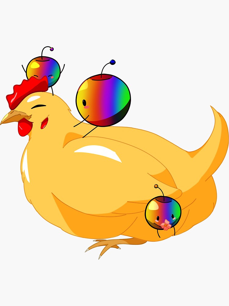 "Golden Chicken with Rainbow Junimos - Stardew Valley" Sticker for Sale by ItsSakura | Redbubble