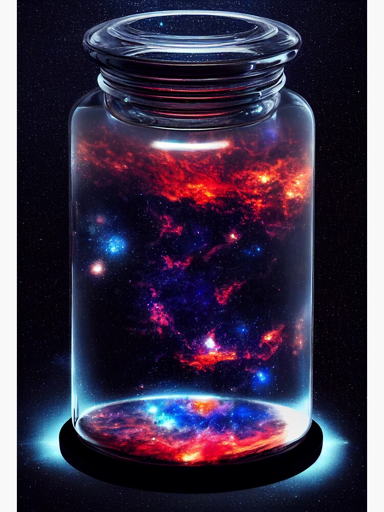 "Cosmos in a jar - Galaxy and stars." Sticker for Sale by Maniock ...