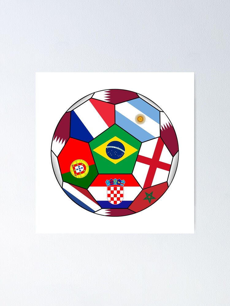 Póster «Balón de fútbol con banderas - osmi-finale Qatar 2022» de ...