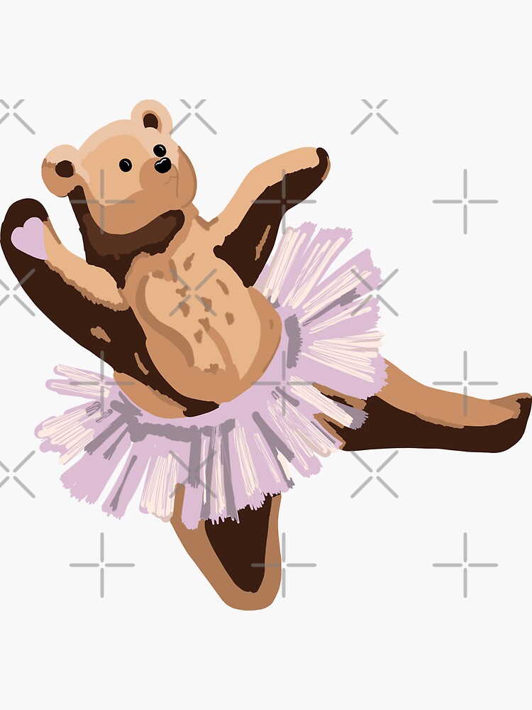 "Dancing bear ballerina " Sticker for Sale by Robin-m-willems | Redbubble