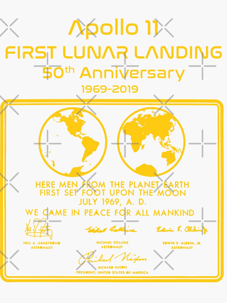 "Apollo 11 Lunar Plaque Landing" Sticker for Sale by ARTZ84 | Redbubble