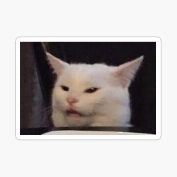 "Cat funny face meme " Sticker for Sale by PedestrianWalk | Redbubble