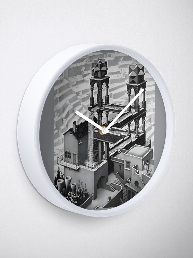 "MC Escher Waterfall Poster" Clock for Sale by medante15 | Redbubble
