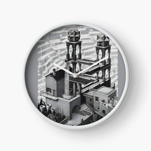 "MC Escher Waterfall Poster" Clock for Sale by medante15 | Redbubble