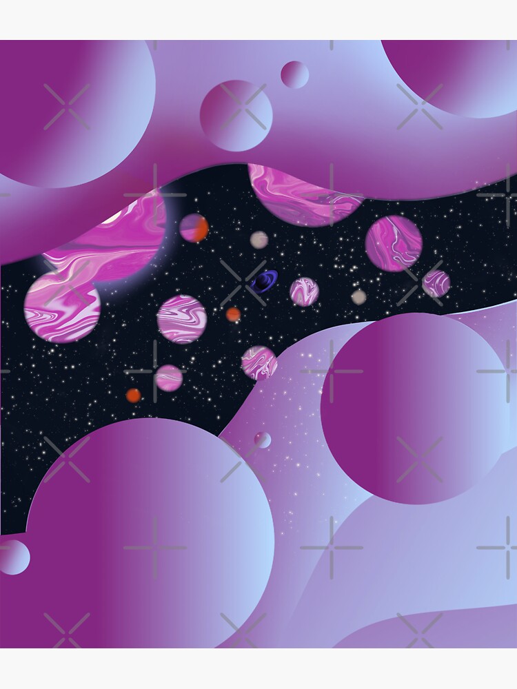 "Floating bubbles space multiverse rift pink" Sticker for Sale by ...