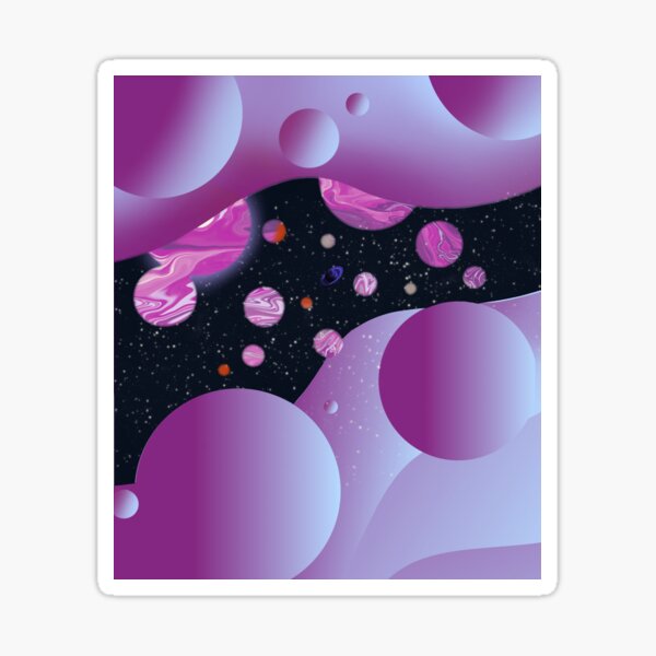"Floating bubbles space multiverse rift pink" Sticker for Sale by ...