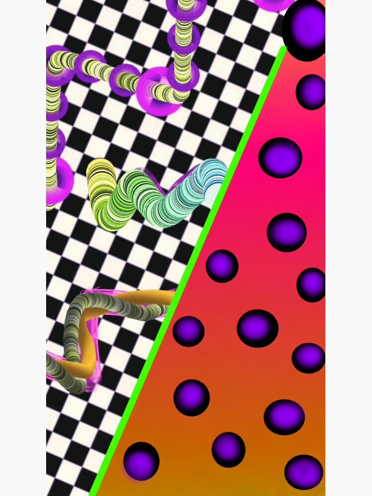 "80's/90's tropical vaporwave style 3D WormWave" Sticker for Sale by ...