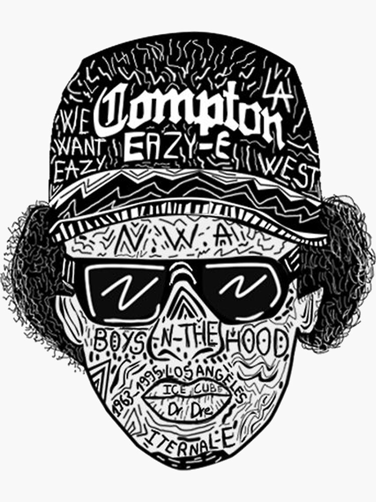 "Rapper easy-e compton design" Sticker for Sale by FitFisher | Redbubble