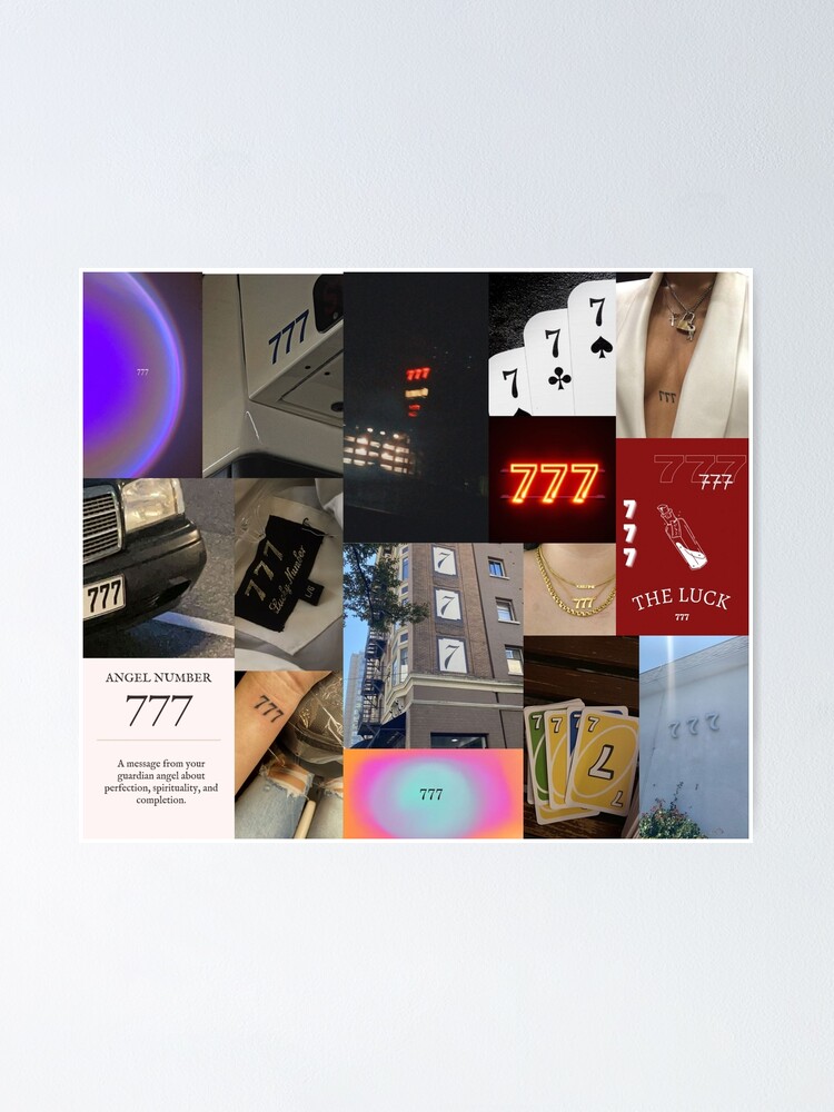 "777 angel number aesthetic collage" Poster for Sale by morgananjos ...
