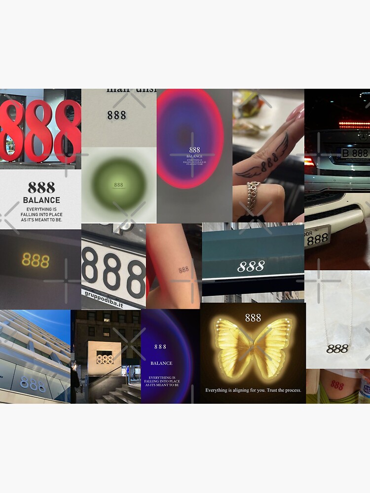 "888 angel number aesthetic collage" Sticker for Sale by morgananjos ...