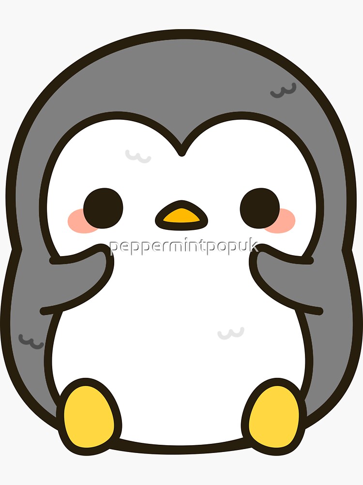 "Shy penguin" Sticker for Sale by peppermintpopuk | Redbubble