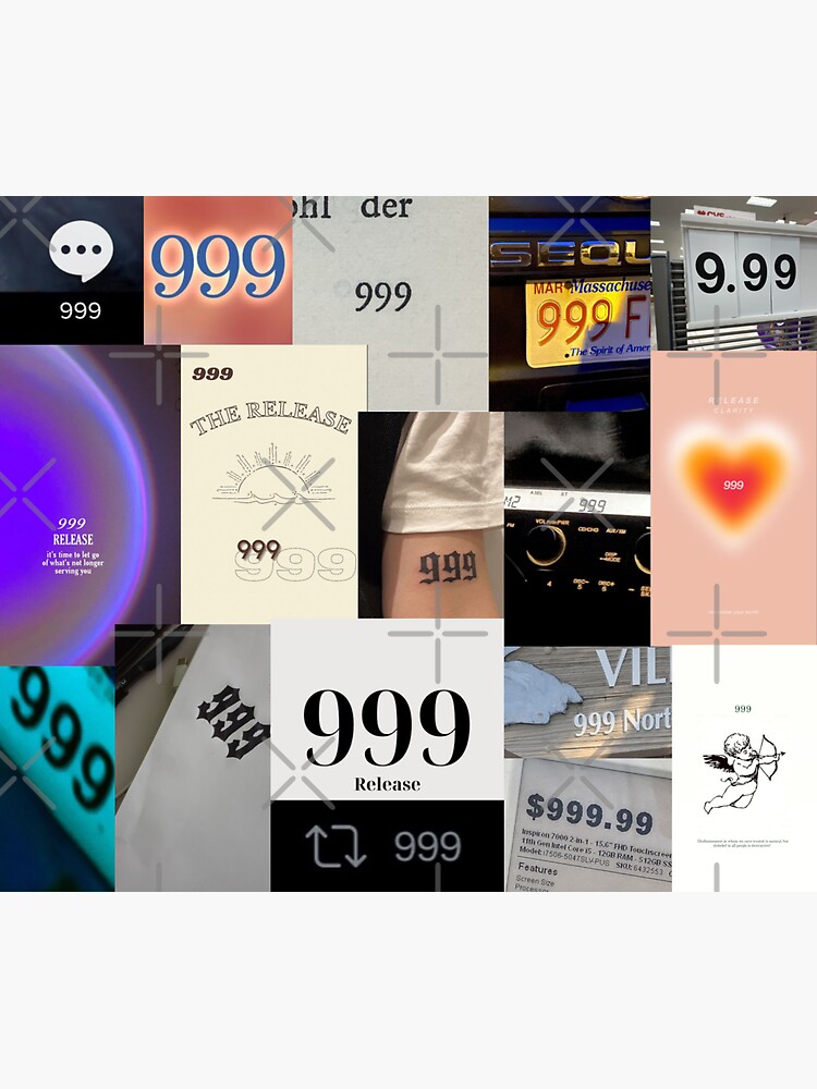"999 angel number aesthetic collage" Sticker for Sale by morgananjos ...