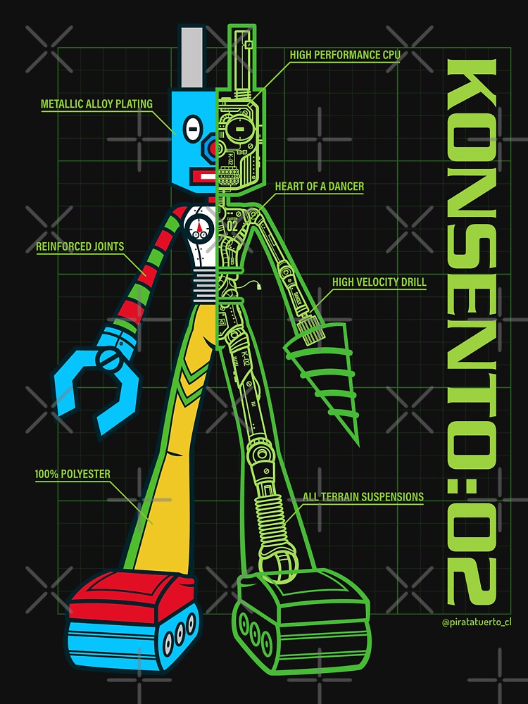 "ROBOT 02 X-RAY COLOR" T-shirt for Sale by PirataTuerto | Redbubble ...