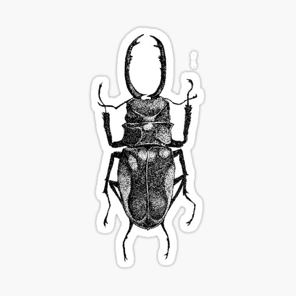 "Stag Beetle Stipple" Sticker for Sale by memdanat | Redbubble