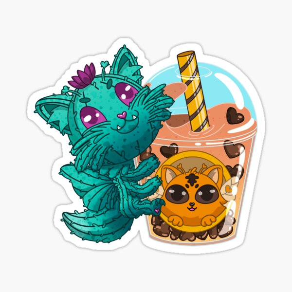 "cactus kitty - Cryptid Buddies #32" Sticker for Sale by thecryptidcafe ...