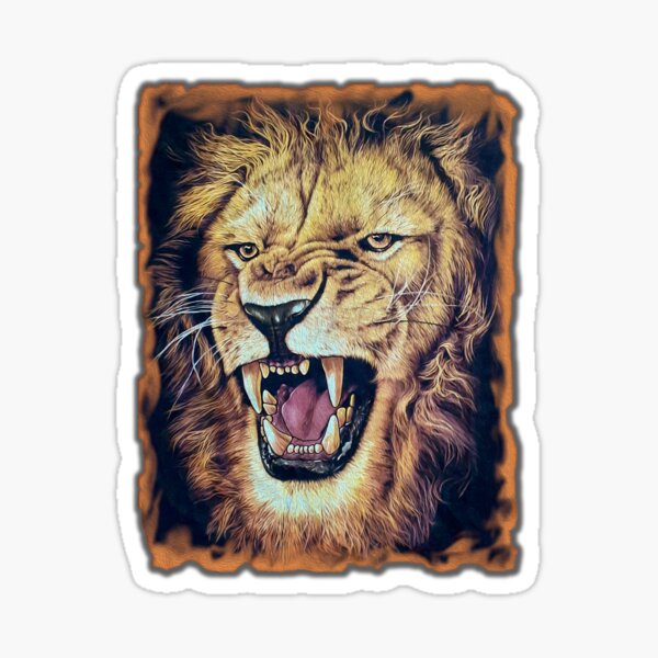 "Lion Roar" Sticker for Sale by dereta-desing | Redbubble