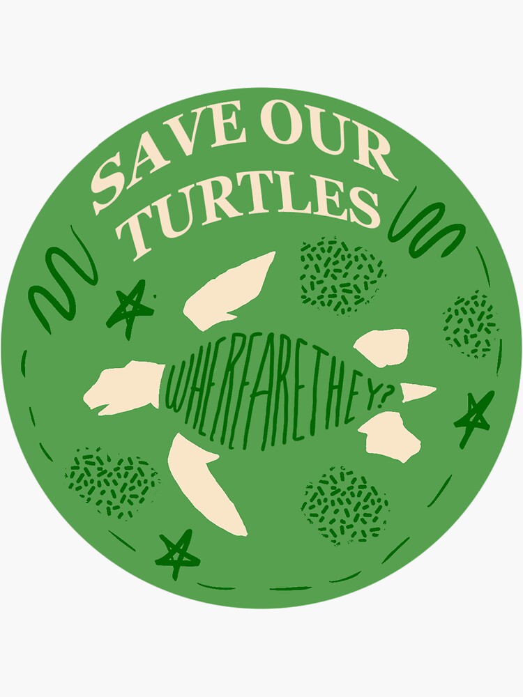 "Save the turtles eco design" Sticker for Sale by breezep | Redbubble