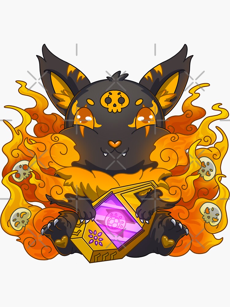 "fiery kitsune - Cryptid Buddies #36" Sticker for Sale by ...