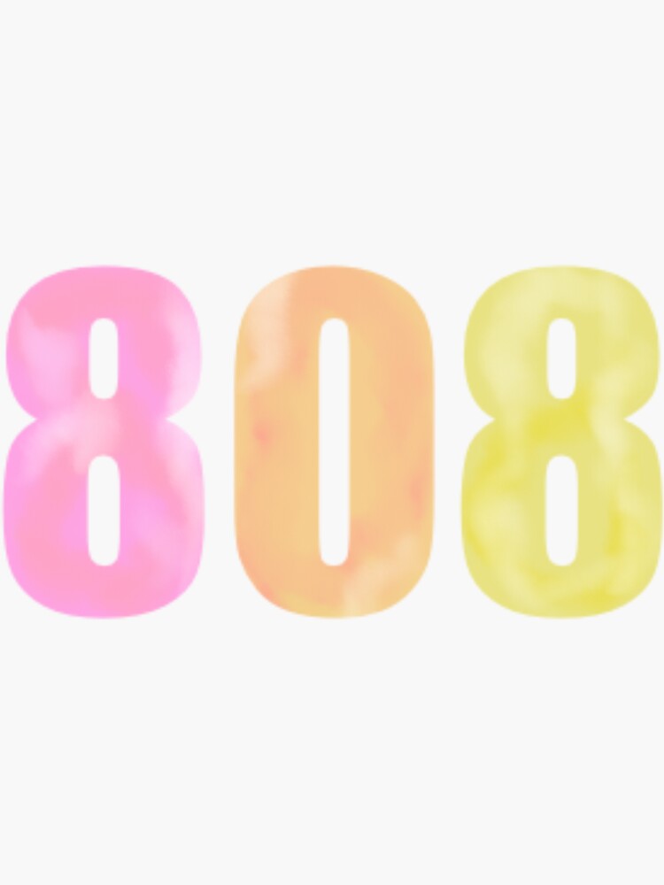 "808 Pink Watercolor Sticker" Sticker for Sale by breezep | Redbubble