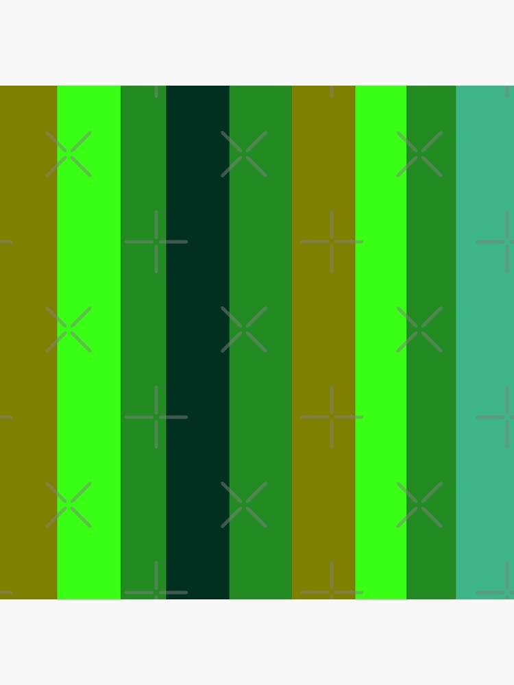 "Neon Forest Sage Dark Mint Olive Green Vertical Lines Pattern" Sticker ...