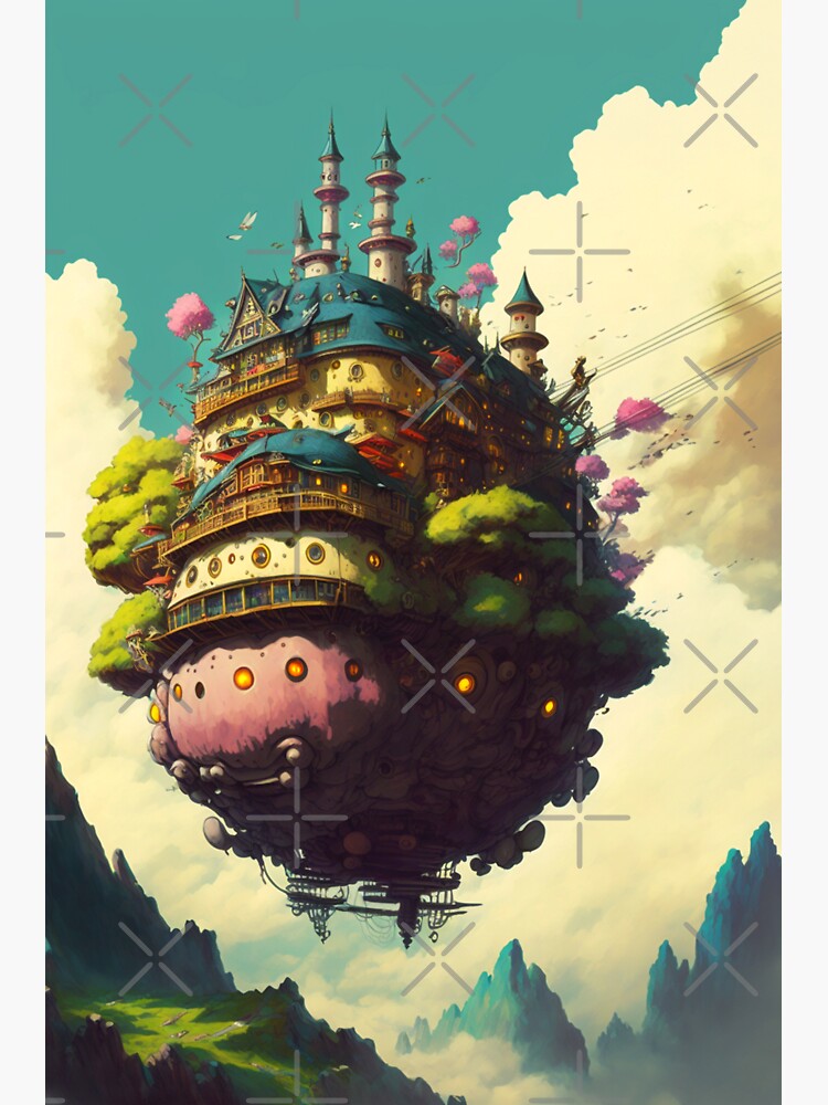 "Flying Castle" Sticker for Sale by rudekitten | Redbubble