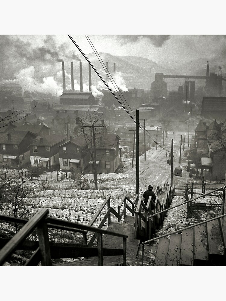 "Pittsburgh Steel Mill District 1940" Art Print for Sale by Daniel ...