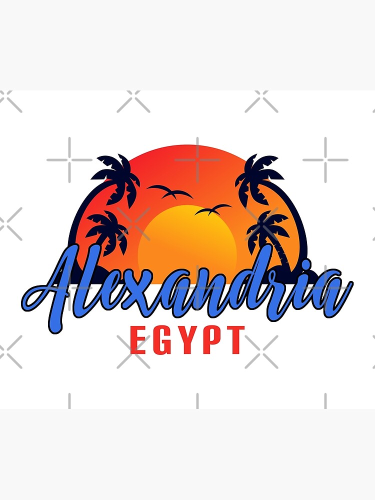 "Alexandria Egypt Sunset, Palm Trees And Flying Birds" Poster for Sale ...