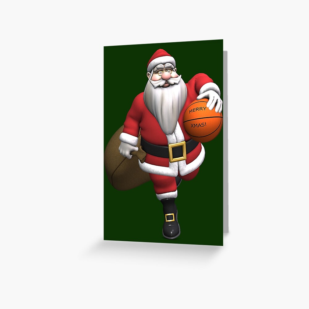 "Santa Claus Basketball Player" Greeting Card for Sale by Mythos57 ...