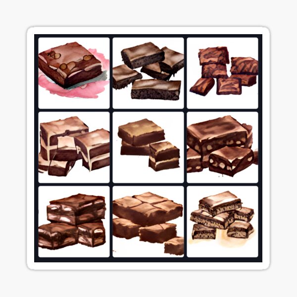 "Brownies art pack" Sticker for Sale by CinderPress | Redbubble