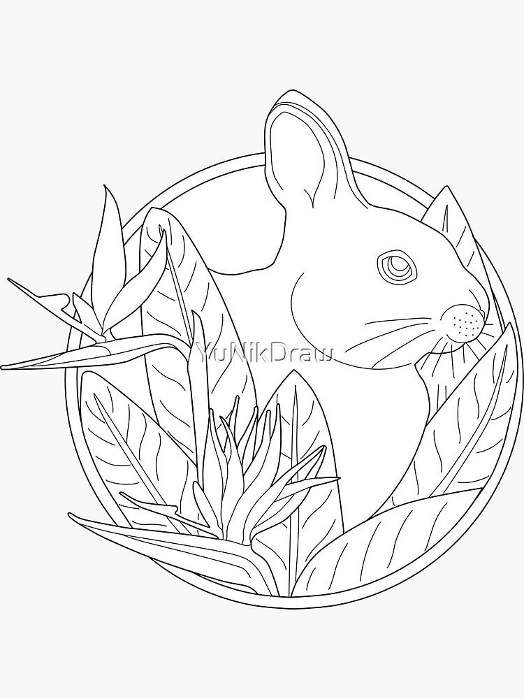 "Rabbit and the Bird of Paradise Flower" Sticker for Sale by YuNikDraw ...