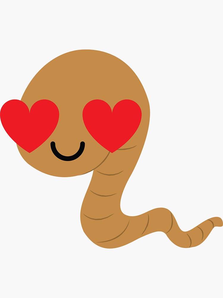 "Earthworm Emoji " Sticker for Sale by HippoEmo | Redbubble