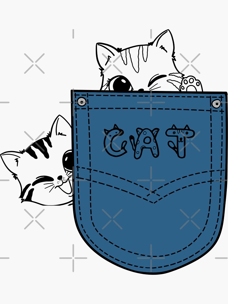 "Pocket cat" Sticker for Sale by Zuluccent | Redbubble