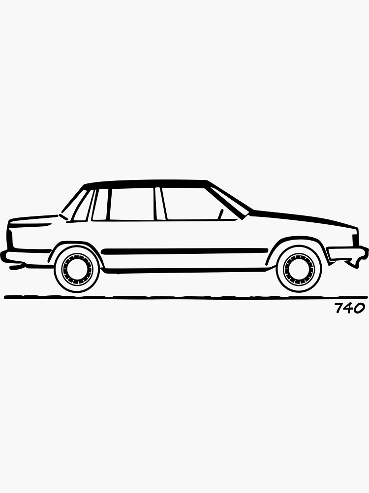 "Sketch Volvo 740 (Black Version)" Sticker for Sale by armanmaulanaart ...