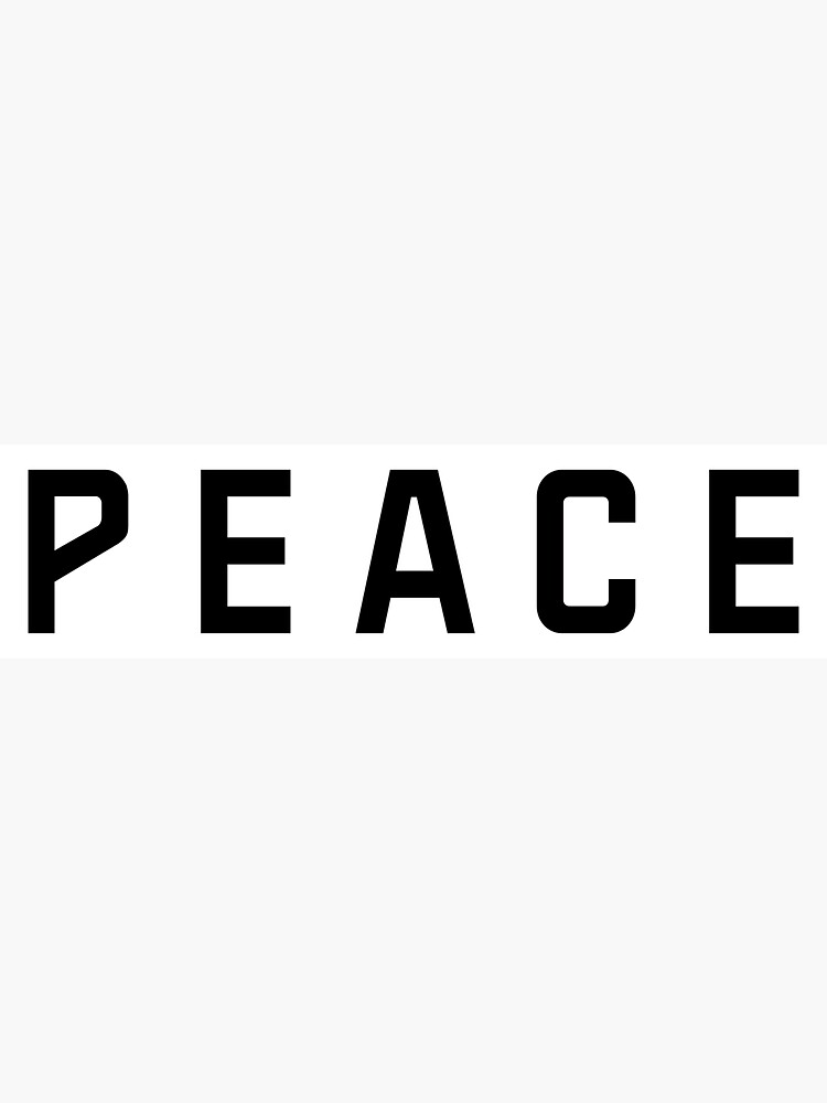 "Peace Text Minimalist Graphic" Sticker for Sale by saizadezign | Redbubble