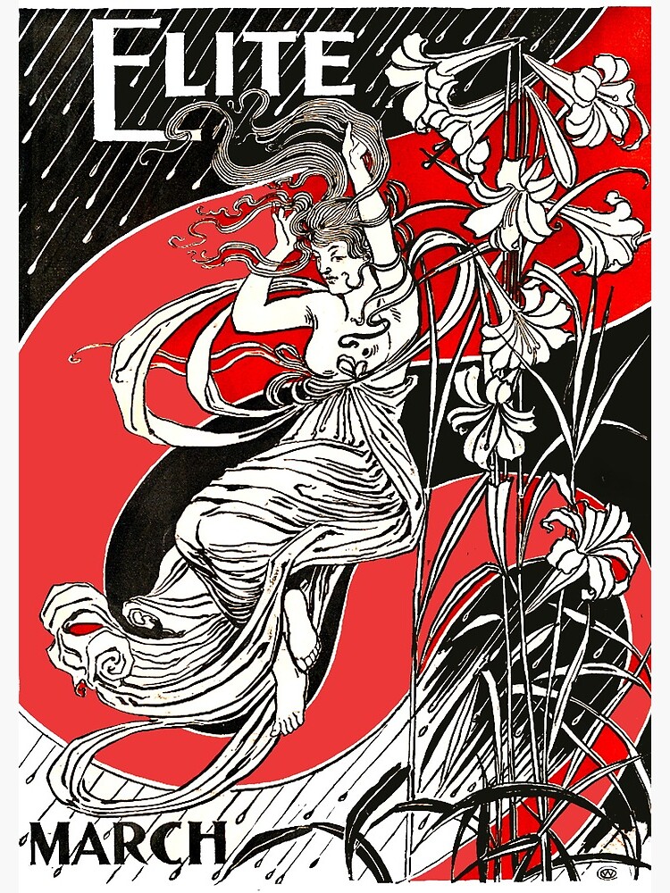 "Elite Magzine Cover - Art Nouveau Illustration " Spiral Notebook by ...