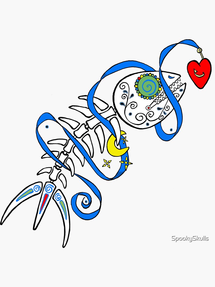 "I Dreamt of this Dream Fish" Sticker for Sale by SpookySkulls | Redbubble