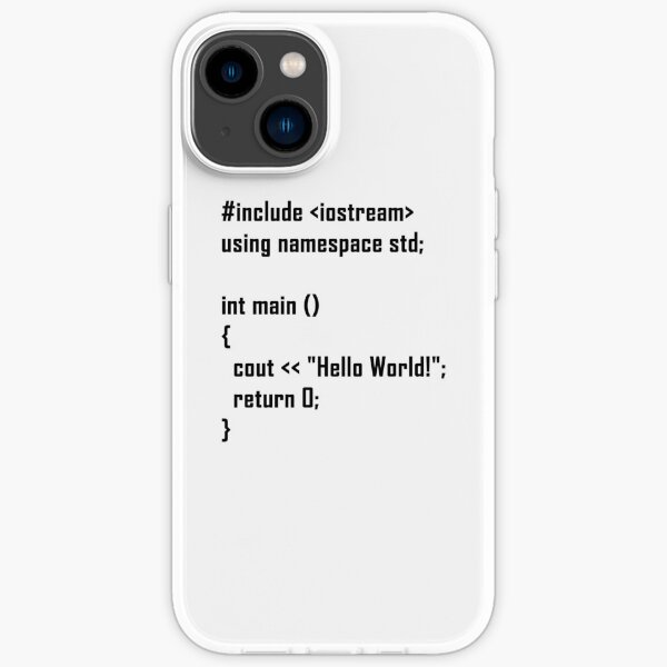 "Hello World! C++ (Black)" iPhone Case for Sale by rapplatt | Redbubble