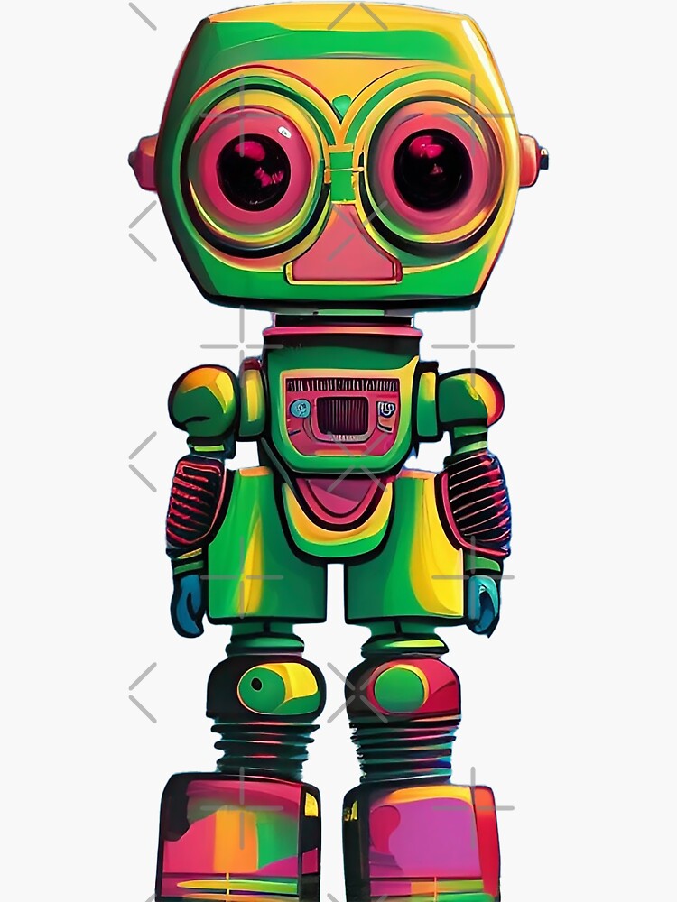 "Robotics Stem Steam Science SciFi Colorful Cute Robot" Sticker for ...
