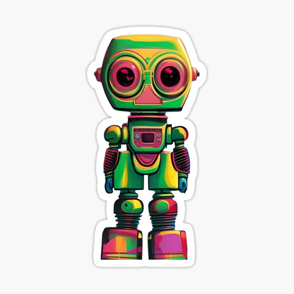 "Robotics Stem Steam Science SciFi Colorful Cute Robot" Sticker for ...