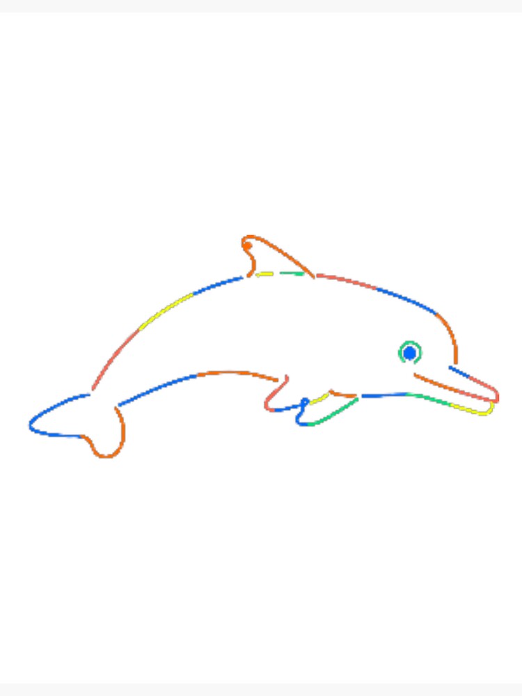 "Dolphin Line Drawing Colorful" Sticker for Sale by InventiveOlogy ...
